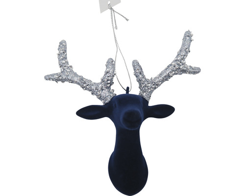 Decorațiune cap ren Lafiora H 16 cm albastru | HORNBACH