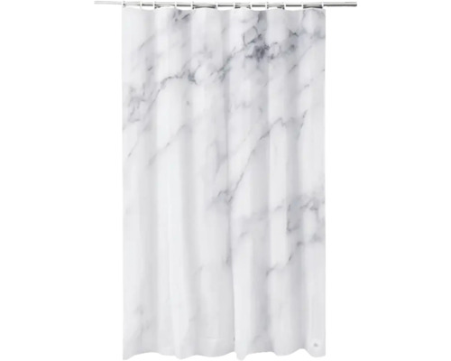 Perdea de duș Marmură 180x200 cm textil alb | HORNBACH